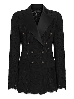 Dolce & Gabbana Double-breasted Lace Jacket - Black