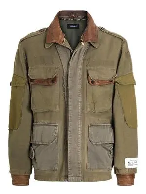 Dolce & Gabbana Cotton And Lambskin Jacket - Brown