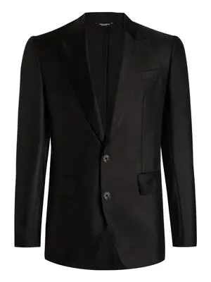 Dolce & Gabbana Sicilia Light Single-breasted Silk Twill Jacket Suits And Blazers - Black