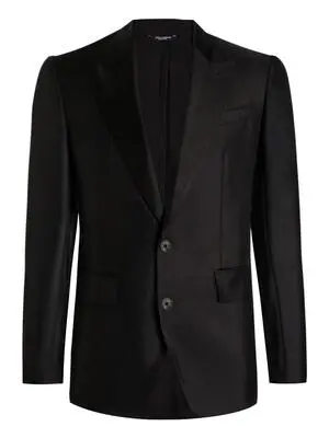 Dolce & Gabbana Sicilia Light Single-breasted Silk Twill Jacket Suits And Blazers - Black