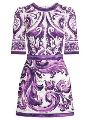 Dolce & Gabbana Majolica-print Short Dress Dresses - Multicolor