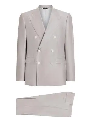 Dolce & Gabbana Deconstructed Double-breasted Wool And Silk Suit Suits And Blazers - Pink