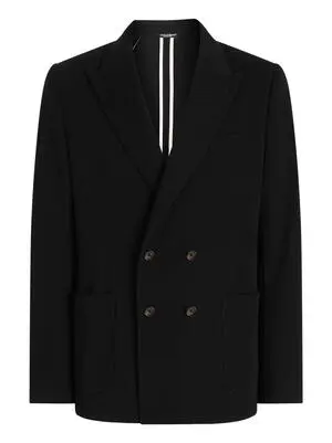 Dolce & Gabbana Double-breasted Jersey Jacket - Blue