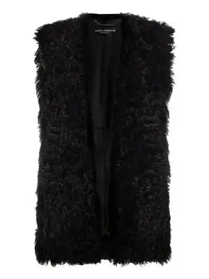 Dolce & Gabbana Kalgan Lamb Vest Blazers - Black