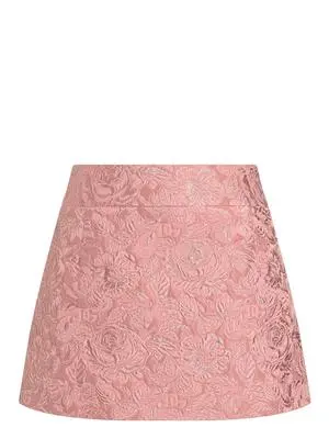 Dolce & Gabbana Floral Matelassé Jacquard Miniskirt Skirts - Multicolor