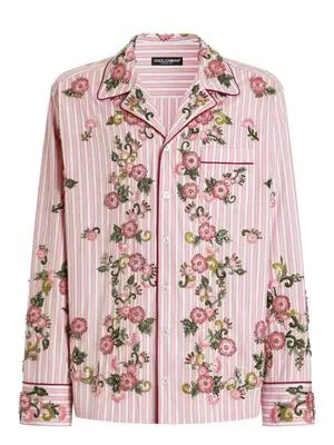 Dolce & Gabbana Cotton And Silk Vanity Shirt With Embroidery Shirts Multi-colored - Multicolor