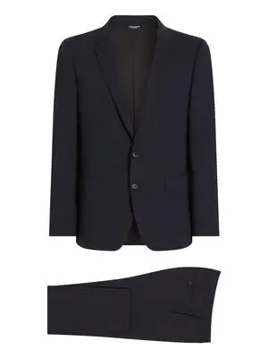 Dolce & Gabbana Stretch Wool Martini-fit Suit Suits And Blazers Wool - Blue