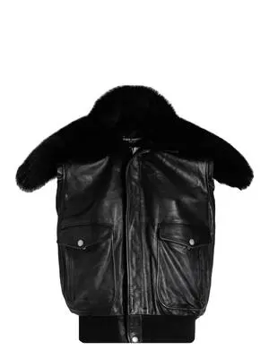 Dolce & Gabbana Vintage Leather Jacket Coats And Jackets - Black