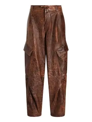 Dolce & Gabbana Lambskin Trousers Pants And Shorts - Brown