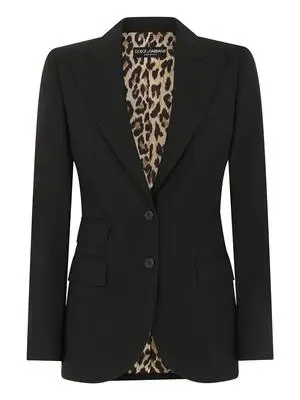 Dolce & Gabbana Single-breasted Woolen Turlington Blazer Blazers - Black