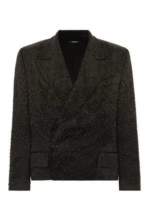 Dolce & Gabbana Double-breasted Sicilia-fit Jacket In Embroidered Satin Suits And Blazers Multi-colored - Multicolor