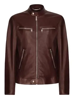 Dolce & Gabbana Leather Zip-up Jacket - Multicolor