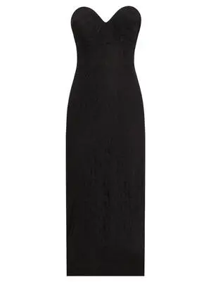 Dolce & Gabbana Strapless Lace Dress With Conical Cups - Black