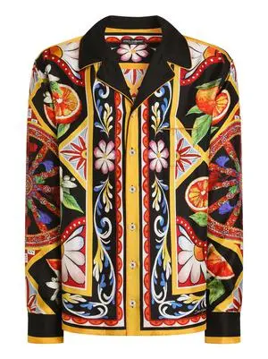 Dolce & Gabbana Carretto-print Silk Twill Shirt Shirts - Multicolor