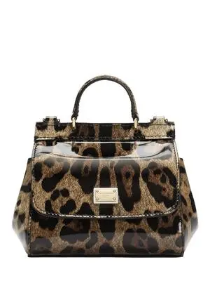 Dolce & Gabbana Mini Sicily Bag In Printed Polished Calfskin - Print