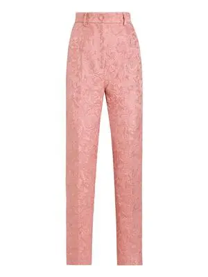 Dolce & Gabbana Tailored Floral Jacquard Pants - Pink