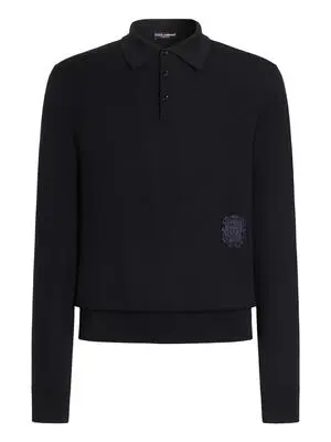 Dolce & Gabbana Virgin Wool Polo Shirt - Man Sweaters And Cardigans 52 Blue