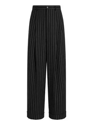 Dolce & Gabbana Chalk-stripe Wool Trousers Pants And Shorts - Multicolor