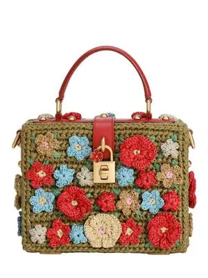 Dolce & Gabbana Dolce Box Raffia Crochet Handbag Handbags - Multicolor