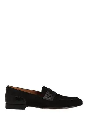 Dolce & Gabbana Split Calfskin And Alligator Loafers - Black