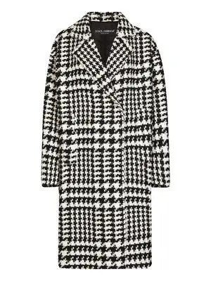 Dolce & Gabbana Oversize Houndstooth Coat Coats And Jackets - Multicolor