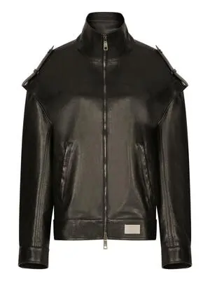 Dolce & Gabbana Oversize Bullskin Jacket Coats And Jackets Leather - Black