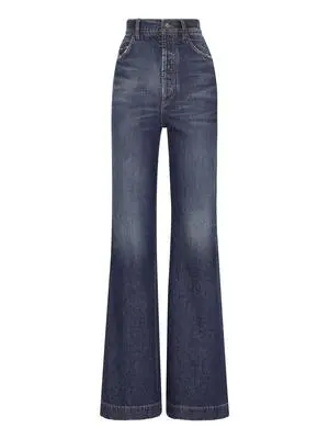 Dolce & Gabbana Flared Denim Jeans Denim And Jeans Multi-colored - Blue