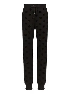 Dolce & Gabbana Jersey Jogging Pants With Flocked Dg Logo Print Pants And Shorts Multi-colored - Black