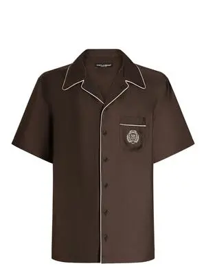 Dolce & Gabbana Hawaii Silk Twill Shirt Shirts - Brown