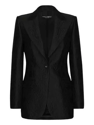 Dolce & Gabbana Single-breasted Floral Brocade Jacket - Black