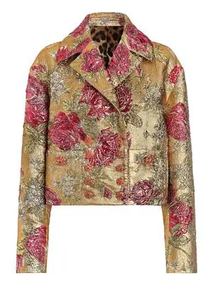 Dolce & Gabbana Double-breasted Jacket In Floral Jacquard Blazers Multi-colored - Multicolor