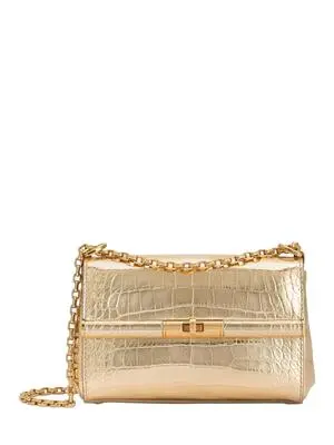 Dolce & Gabbana Lizard Skin Marlene Shoulder Bag - Gold