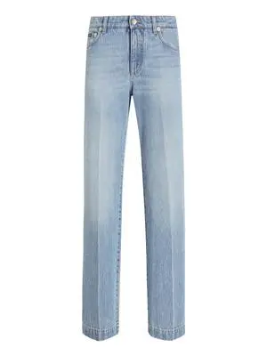 Dolce & Gabbana Loose Fit Pleated Denim Jeans - Multicolor