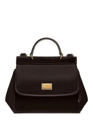 Dolce & Gabbana Sicily Shoulder And Crossbody Bag In Patent Leather - Brown
