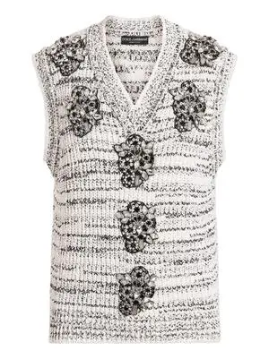 Dolce & Gabbana Sleeveless V-neck Knit Vest - Multicolor