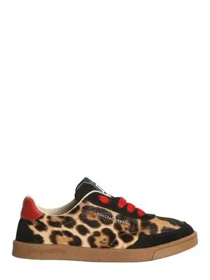Dolce & Gabbana Leopard-print Ponyhair Low-top Sneakers - Multicolor