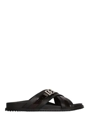 Dolce & Gabbana Brown Suede Cross-strap Sandals - Multicolor