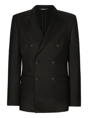 Dolce & Gabbana Double-breasted Wool Taormina-fit Jacket Suits And Blazers - Black