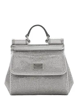 Dolce & Gabbana Mini Rhinestone Sicily Bag - Silver