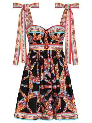 Dolce & Gabbana Carretto-print Poplin Dress - Dresses Multi-colored 46 Multicolor