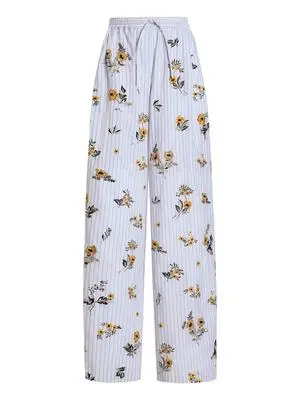 Dolce & Gabbana Floral Embroidered Poplin Trousers - Multicolor