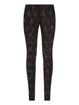 Dolce & Gabbana Lace Leggings Pants And Shorts - Black