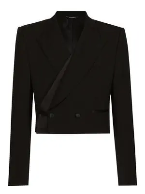 Dolce & Gabbana Double-breasted Wool Spencer Jacket Suits And Blazers Wool - Black