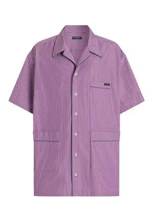 Dolce & Gabbana Hawaii Striped Poplin Shirt Shirts - Multicolor