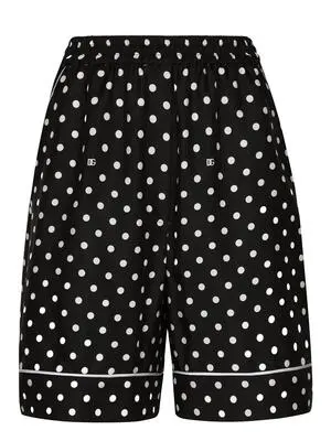 Dolce & Gabbana Silk Pajama Shorts With Polka-dot Pants And Shorts - Print