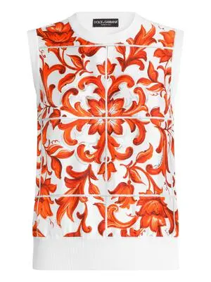 Dolce & Gabbana Majolica Print Tank Top - Multicolor