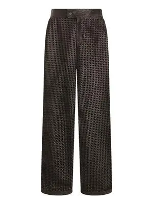 Dolce & Gabbana Flared Woven Nappa Leather Trousers - Multicolor