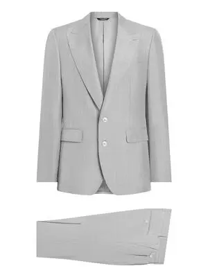 Dolce & Gabbana Deconstructed Single-breasted Silk Suit Suits And Blazers Gray - Grey