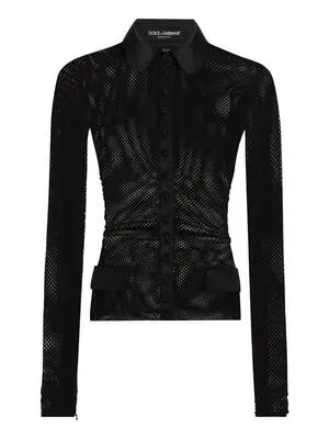 Dolce & Gabbana Mesh Shirt Jacket - Black