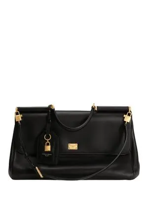 Dolce & Gabbana My Sicily Handbag In Plongé Calfskin Handbags - Black